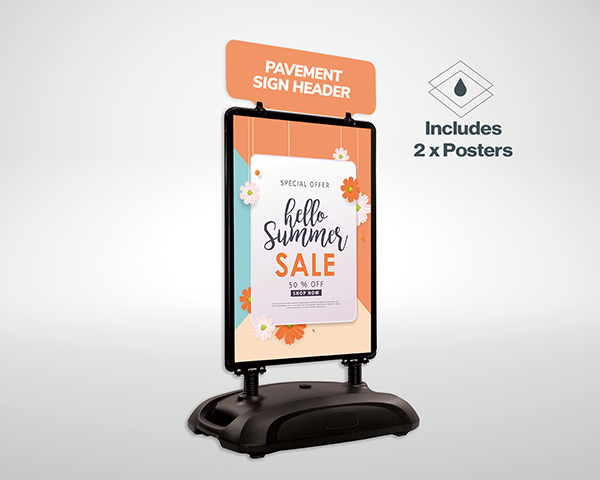Advance Pavement Sign - Inclusive of two poster inserts