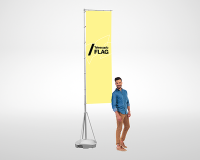 Telescopic Flags | High-performance telescopic flagpole and base